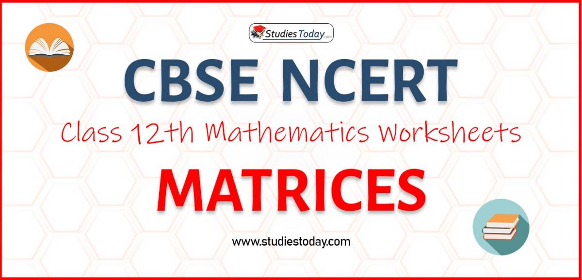 Worksheets For Class 12 Matrices Worksheets For Class 12 Matrices